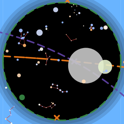 Stereographic projection of Earth's night sky | Desmos