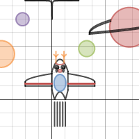Rudolph rocket in outer space | Desmos